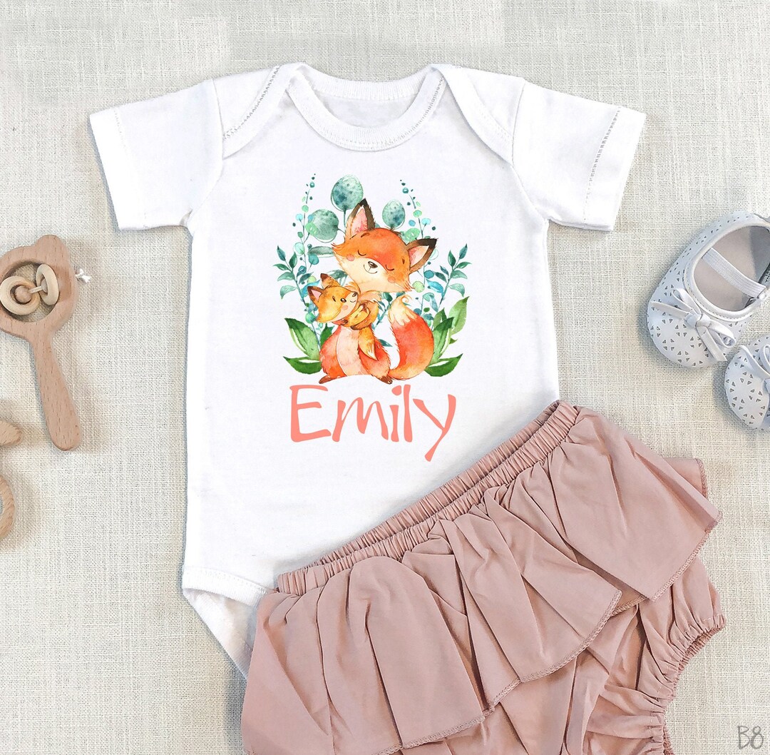 Baby Body Fox Fox and Baby Personalized Baby Body Baby - Etsy UK