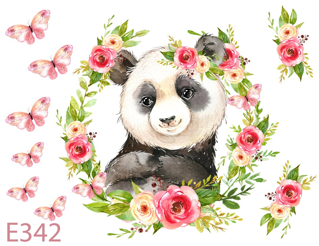 Panda Ironing Picture, Spring Ironing Picture, Stickers, Patches, Panda ...