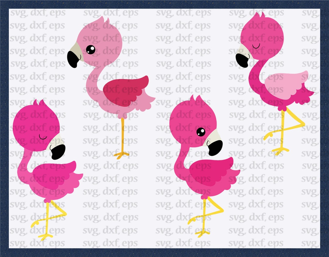 Flamingo Cut File Set, 4 Designs, SVG,DXF,EPS, Plotter File! - Etsy