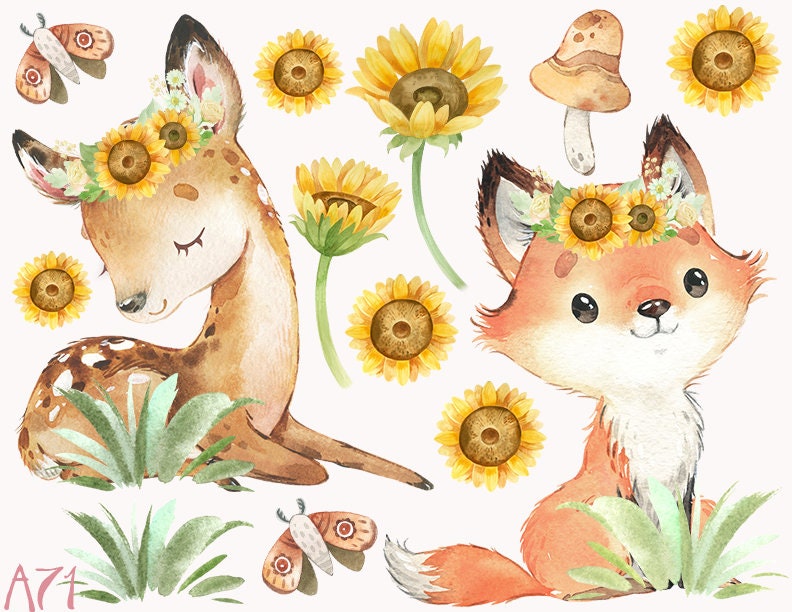 Vinyl Sticker Fuchs Sticker Bär Sticker Woodland Sticker - Etsy