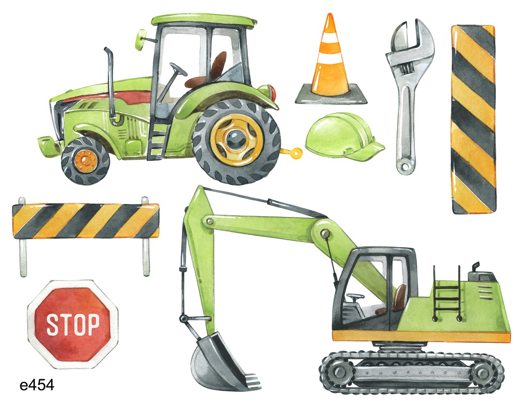 Vinyl Sticker Bagger, Fahrzeug, Baustelle, Kran, Auto, Trecker ...