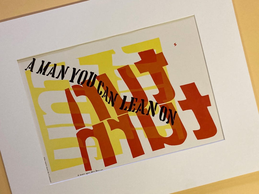 Corita Kent 'A Man You Can Lean On' Vintage Art Print (10x14 Matted) - Etsy