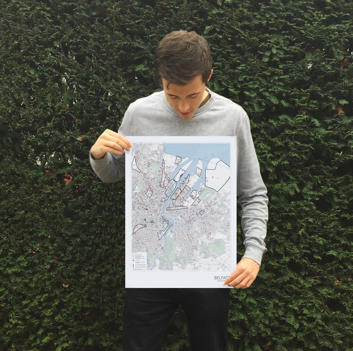 Belfast Blitz Map, April / May 1941, WW2 Poster Available in Two Sizes ...