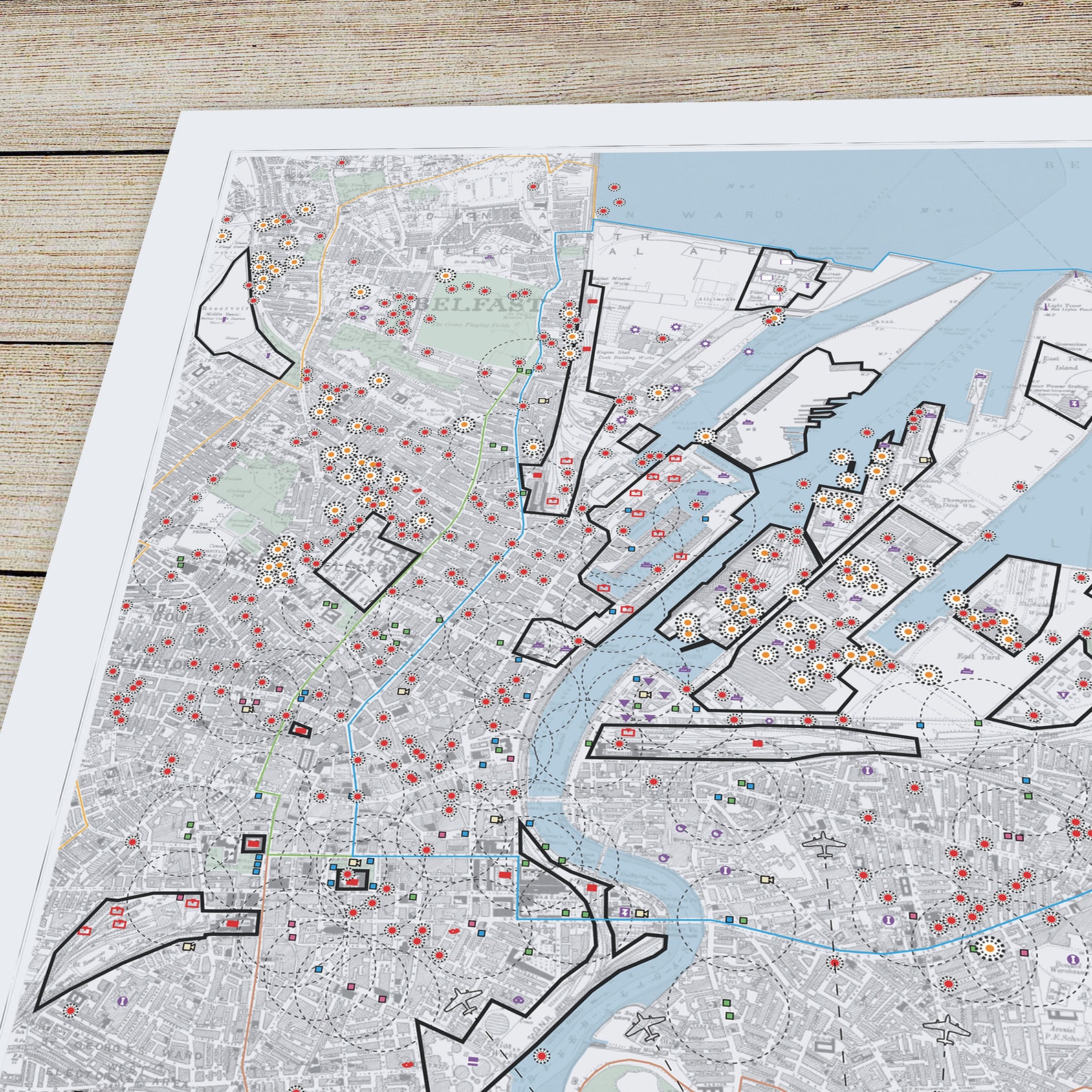 Belfast Blitz Map, April / May 1941, WW2 Poster - Available in Three ...