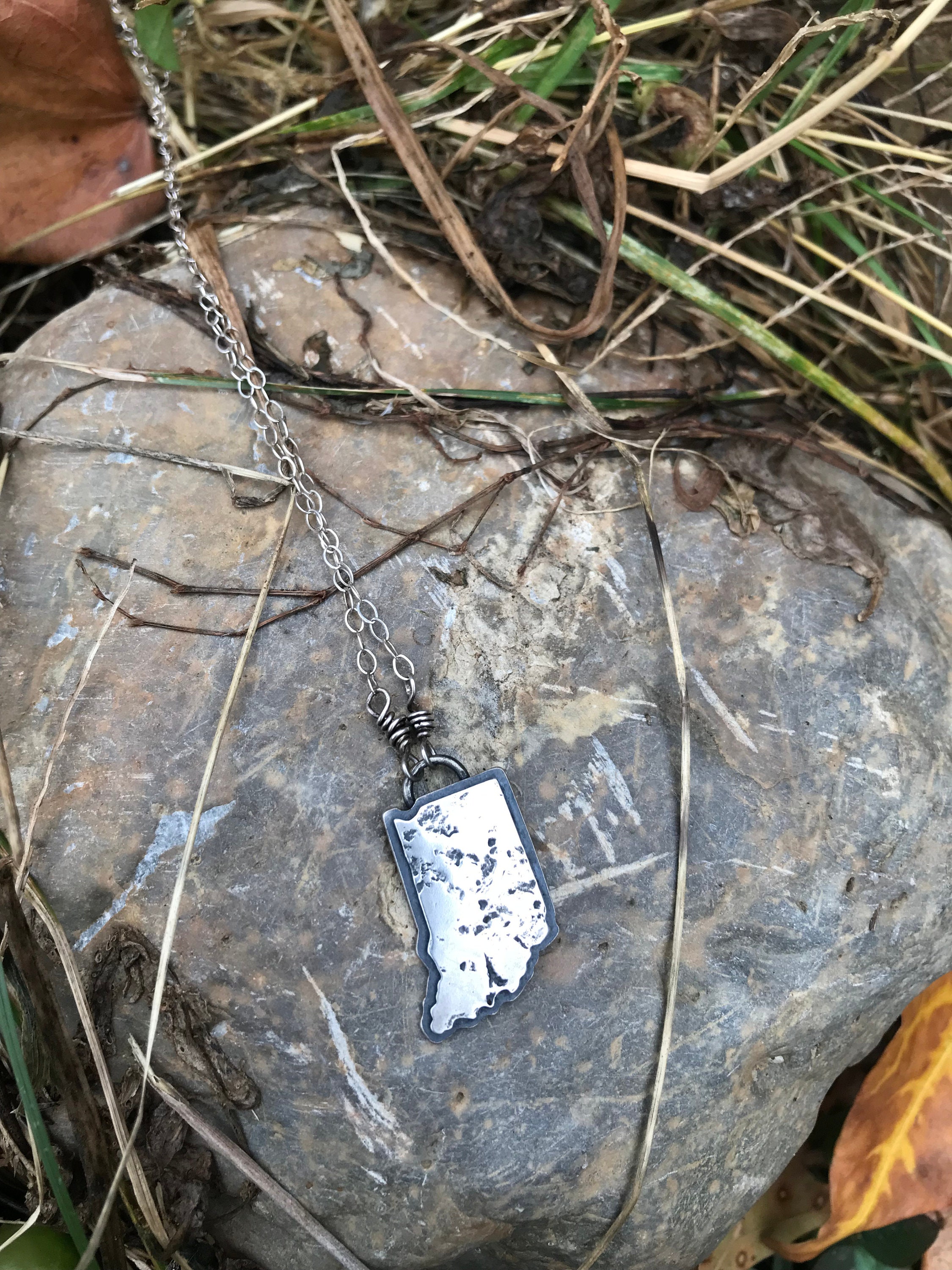 Buy Sterling Silver Urban Textured Indiana Pendant Online in India - Etsy
