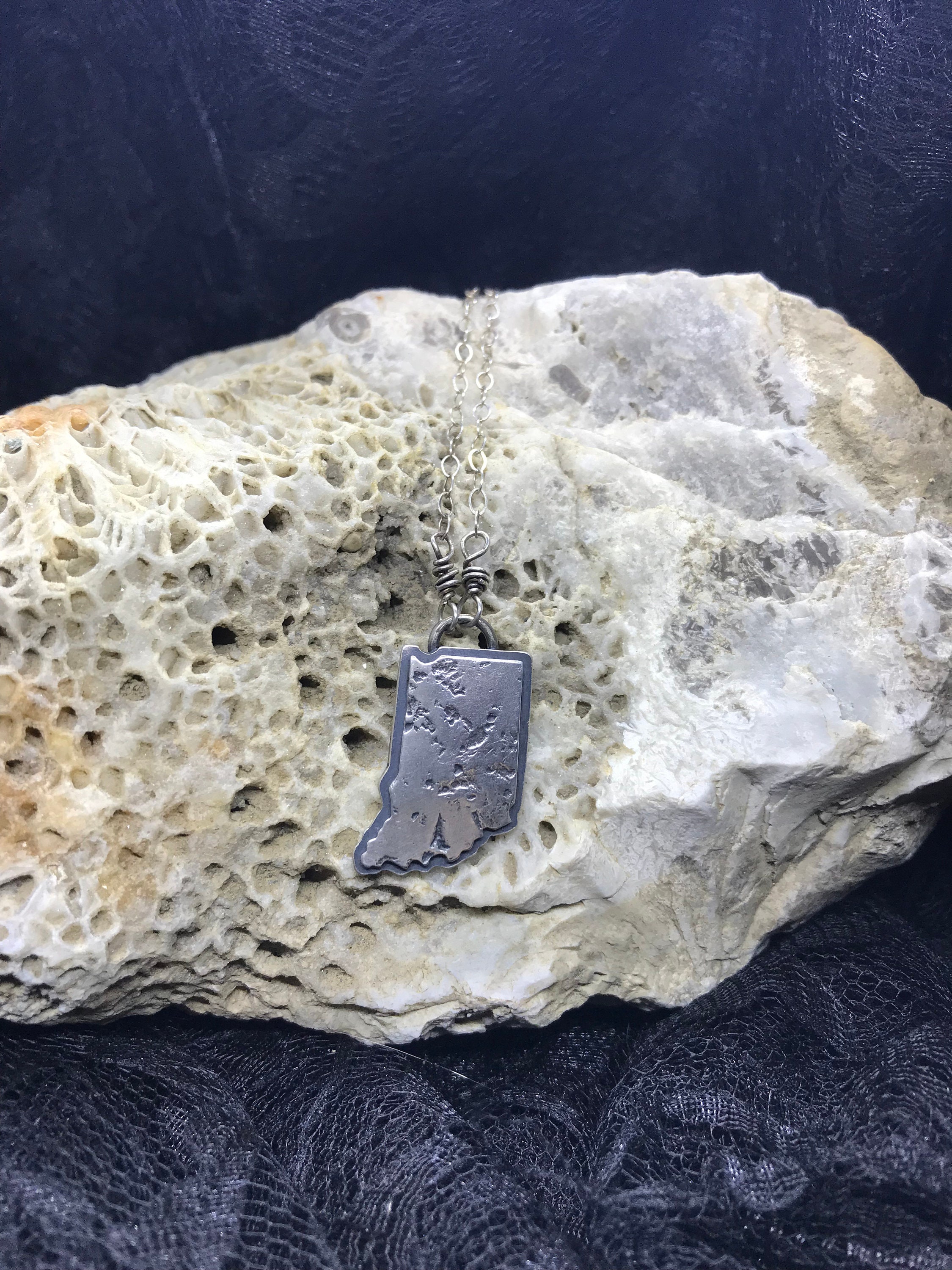 Buy Sterling Silver Urban Textured Indiana Pendant Online in India - Etsy