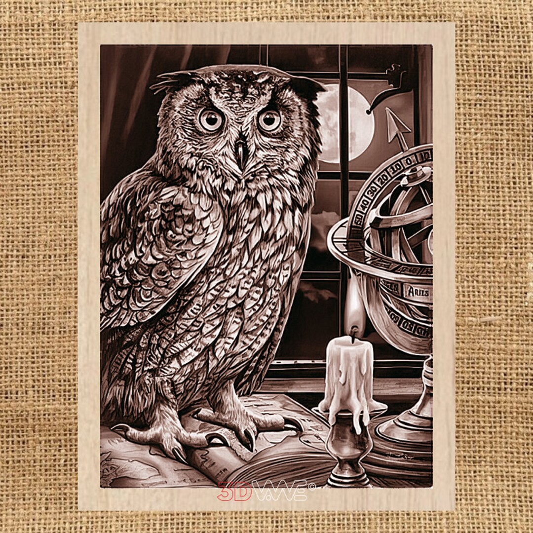 Digital Laser Cut File - Owl - Laser Cut Files for Glowforge , Laser Ready Files for Engraving ...