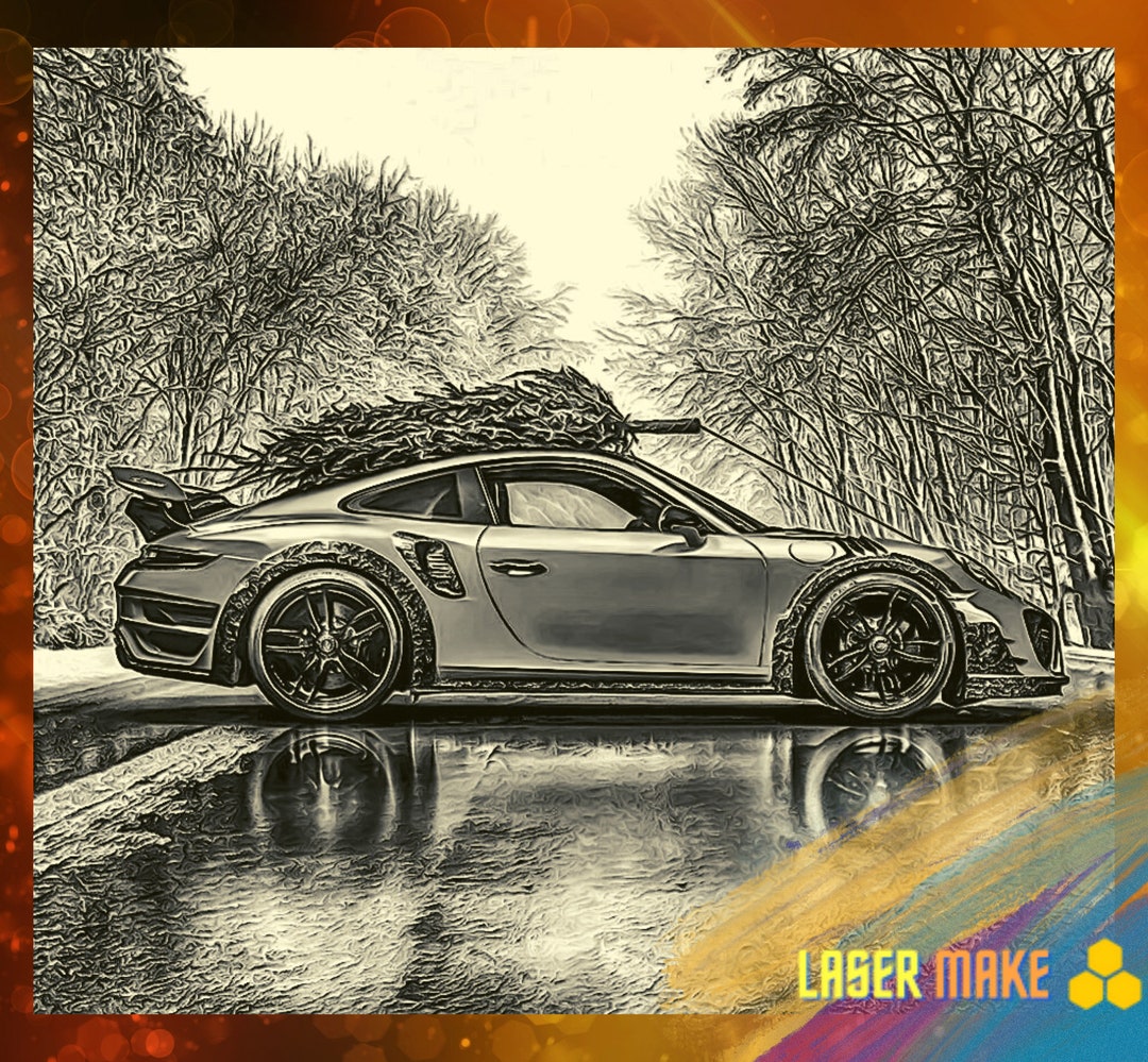 Digital Laser Cut File - Car - Laser-ready-file-glowforge - Fiber Laser ...