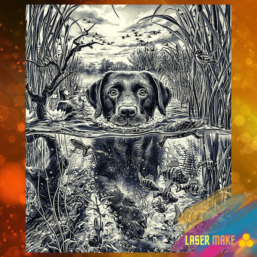 Digital Laser Cut File Dog Laser-ready-file-glowforge Fiber Laser File ...