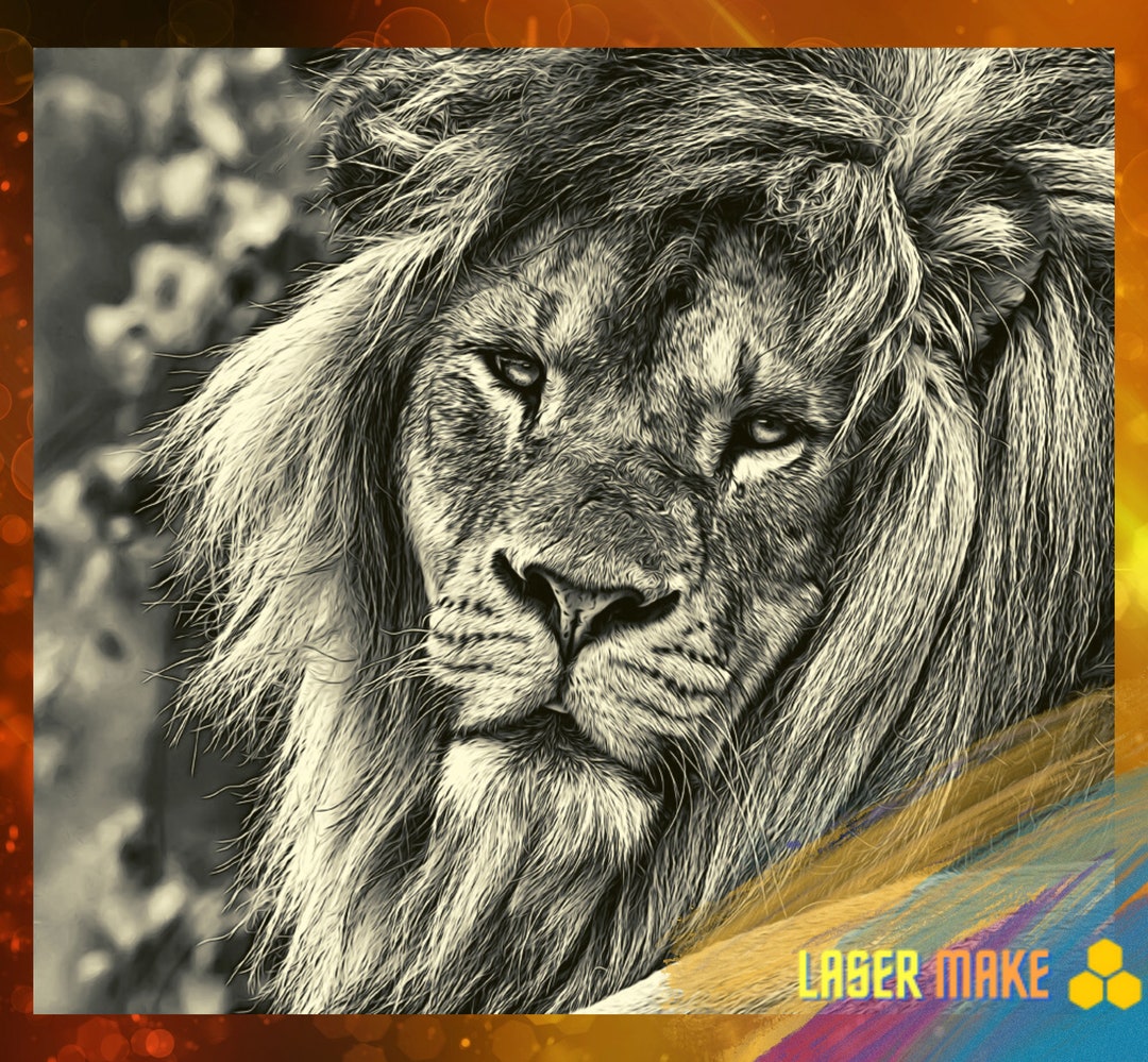 Digital Laser Cut File Lion Laser-ready-file-glowforge Fiber Laser File ...