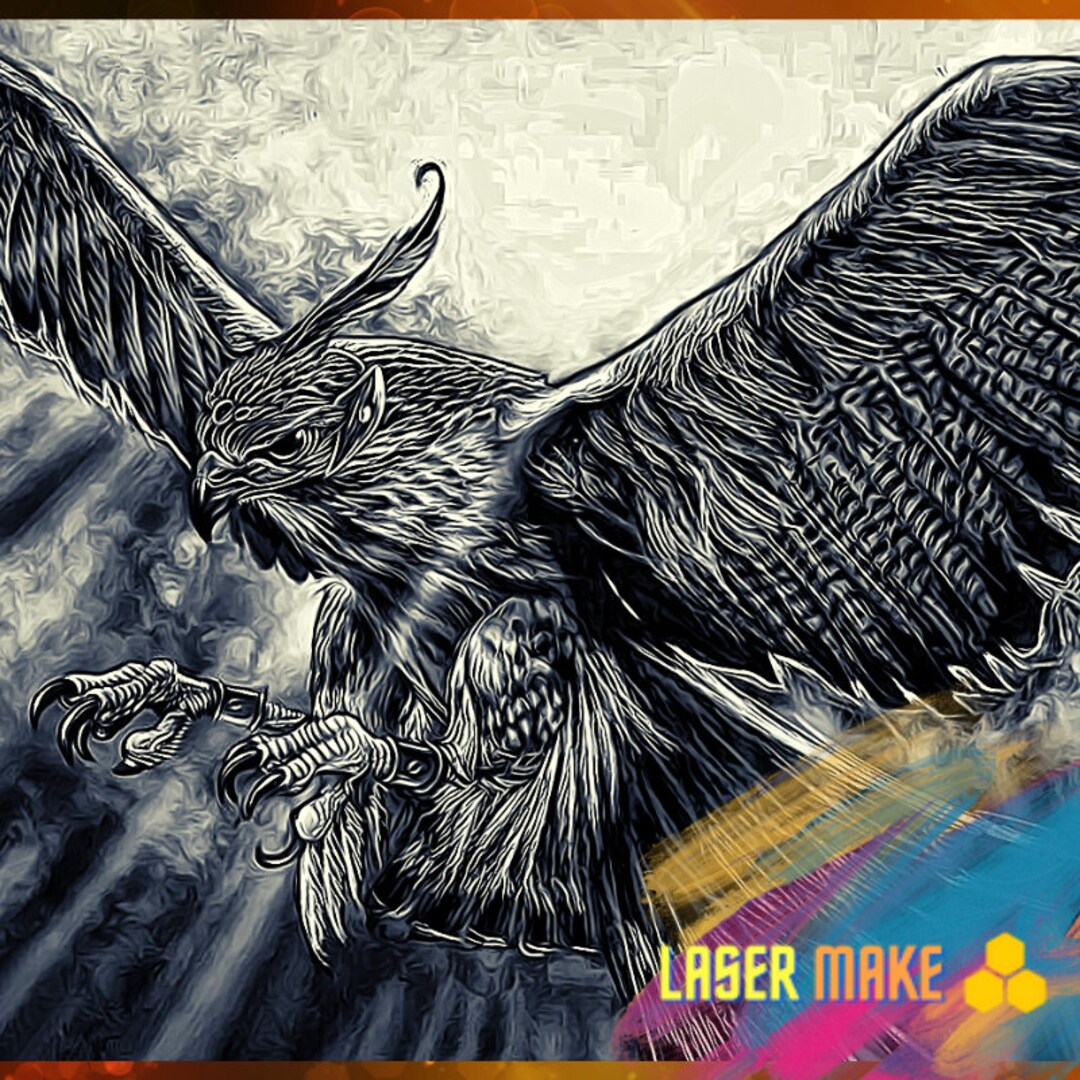 Digital Laser Cut File - Angel and Owl - Laser-ready-file-glowforge ...