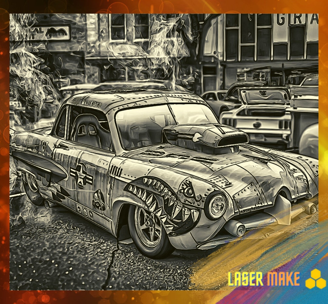 Digital Laser Cut File Car Laser-ready-file-glowforge Fiber Laser File ...