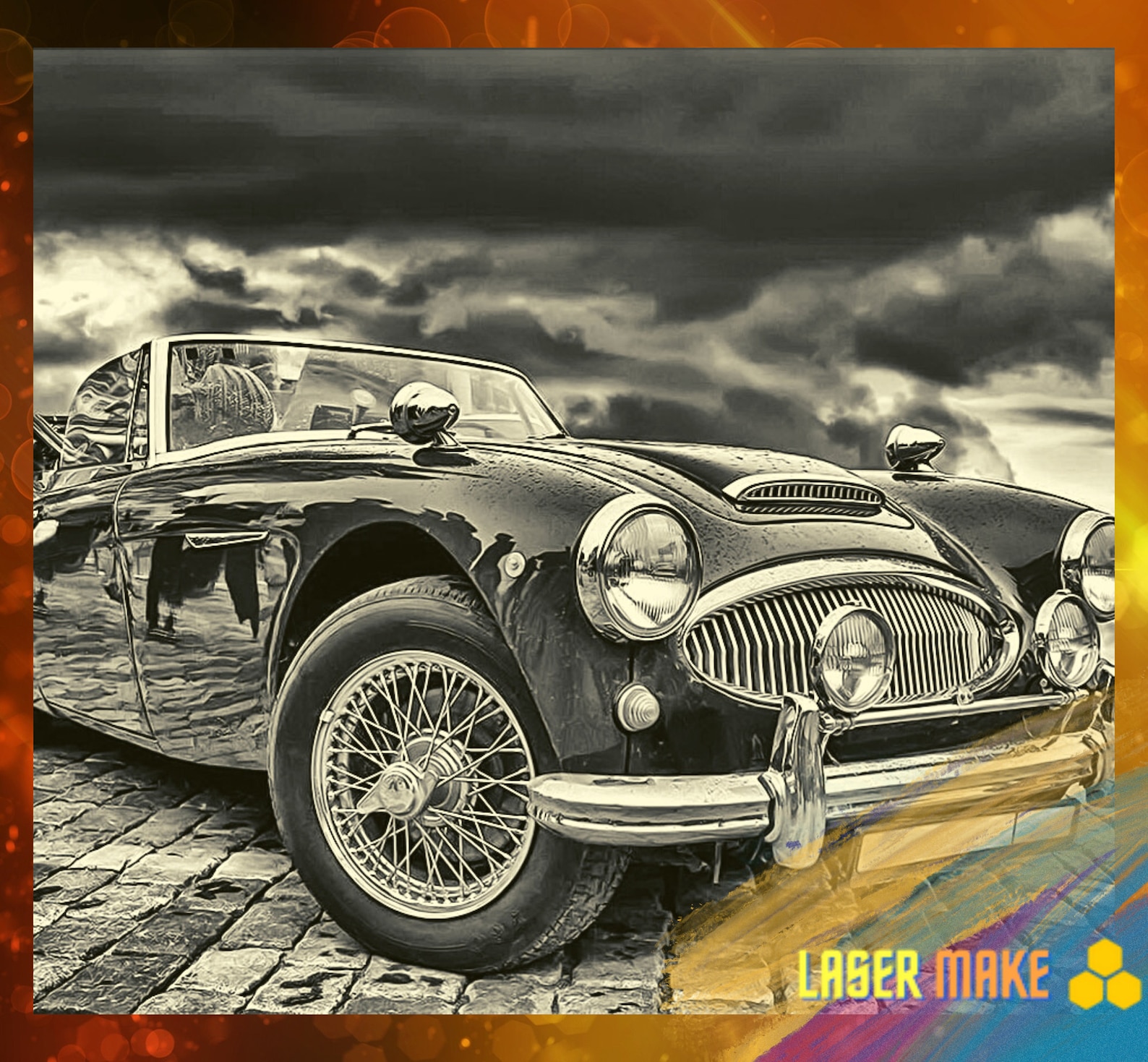 Digital Laser Cut File Retro Car - Etsy