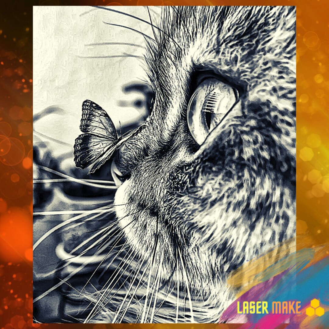 Digital Laser Cut File - Cat- Laser-ready-file-glowforge - Fiber Laser ...