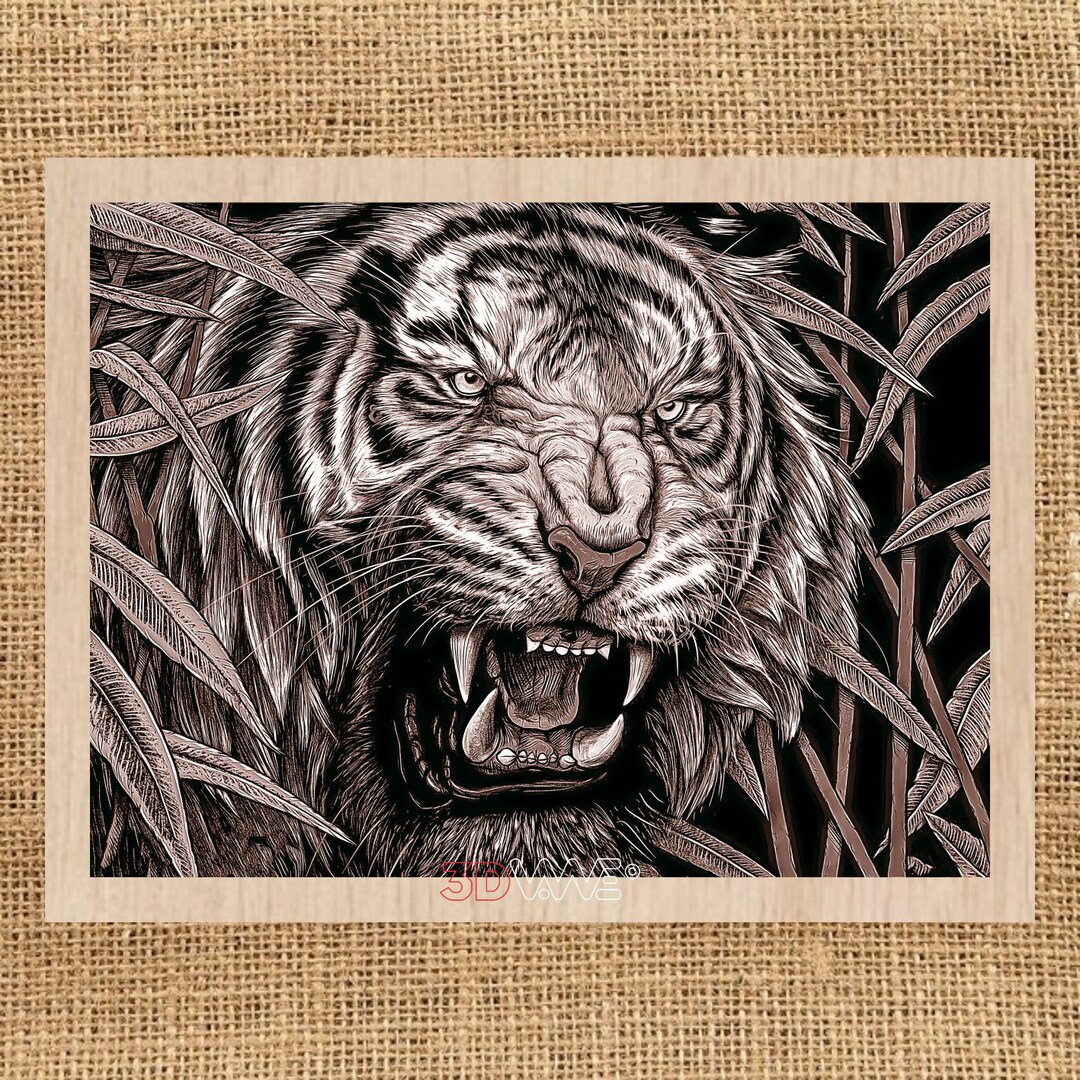 Digital Laser Cut File - TIGER- Laser Cut Files for Glowforge , Laser ...