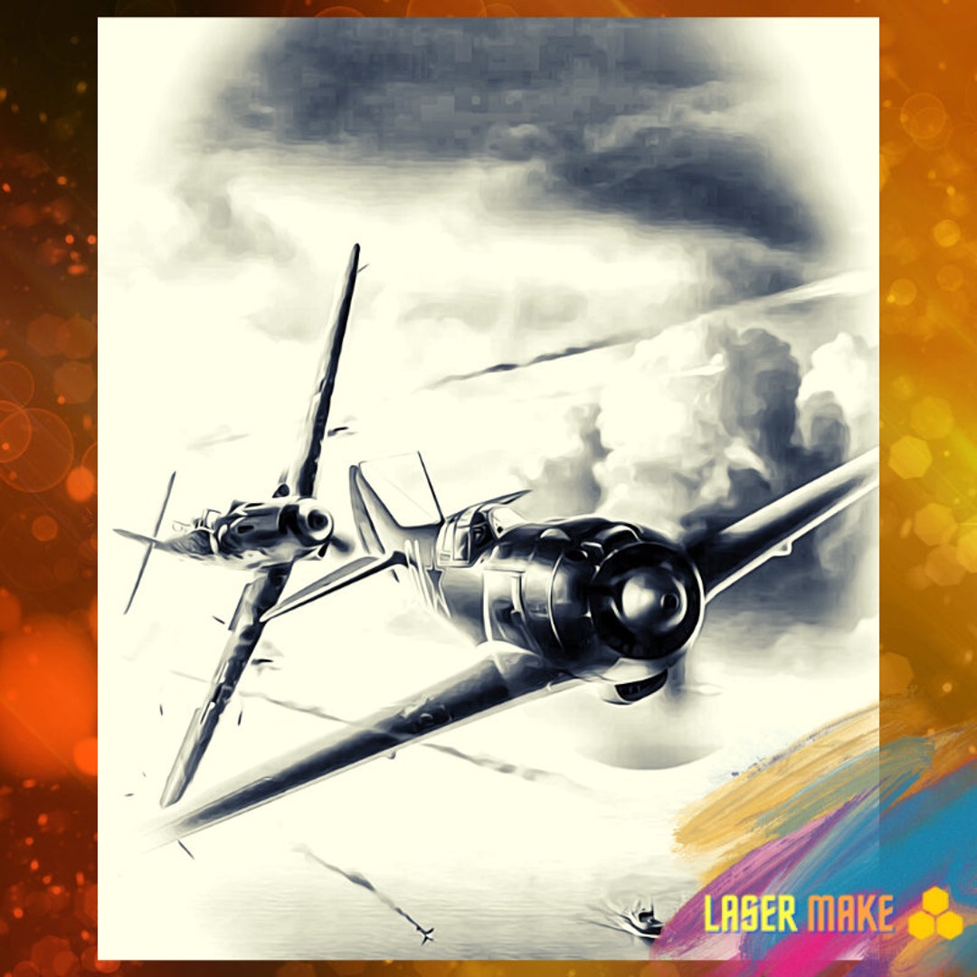 Digital Laser Cut File - Plane - Laser-ready-file-glowforge - Fiber ...