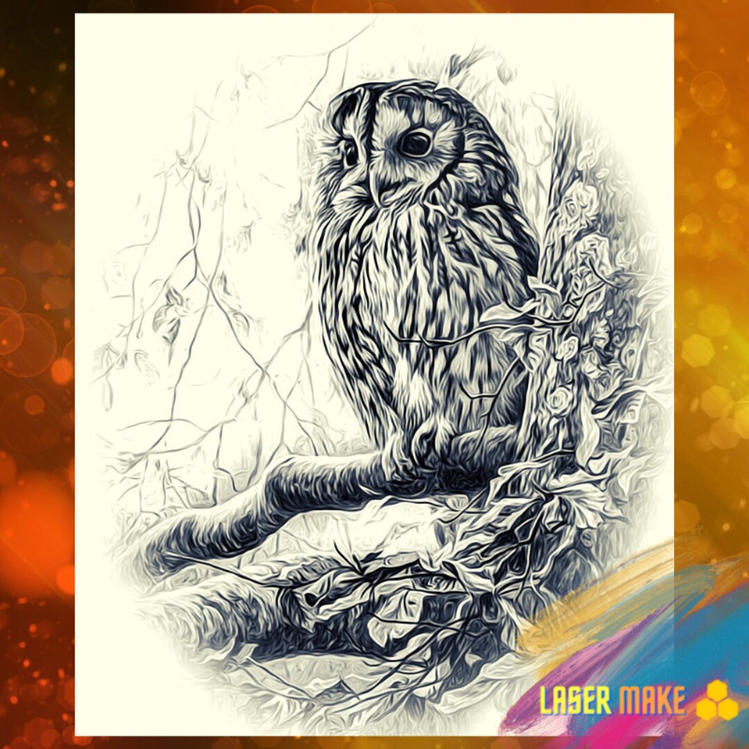 Digital Laser Cut File - Owl- Laser-ready-file-glowforge - Fiber Laser ...