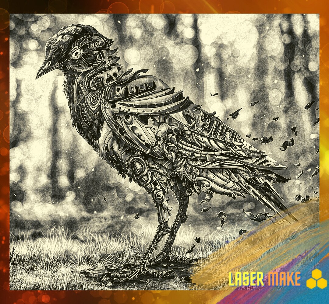 Digital Laser Cut File Bird Laser-ready-file-glowforge Fiber Laser File ...