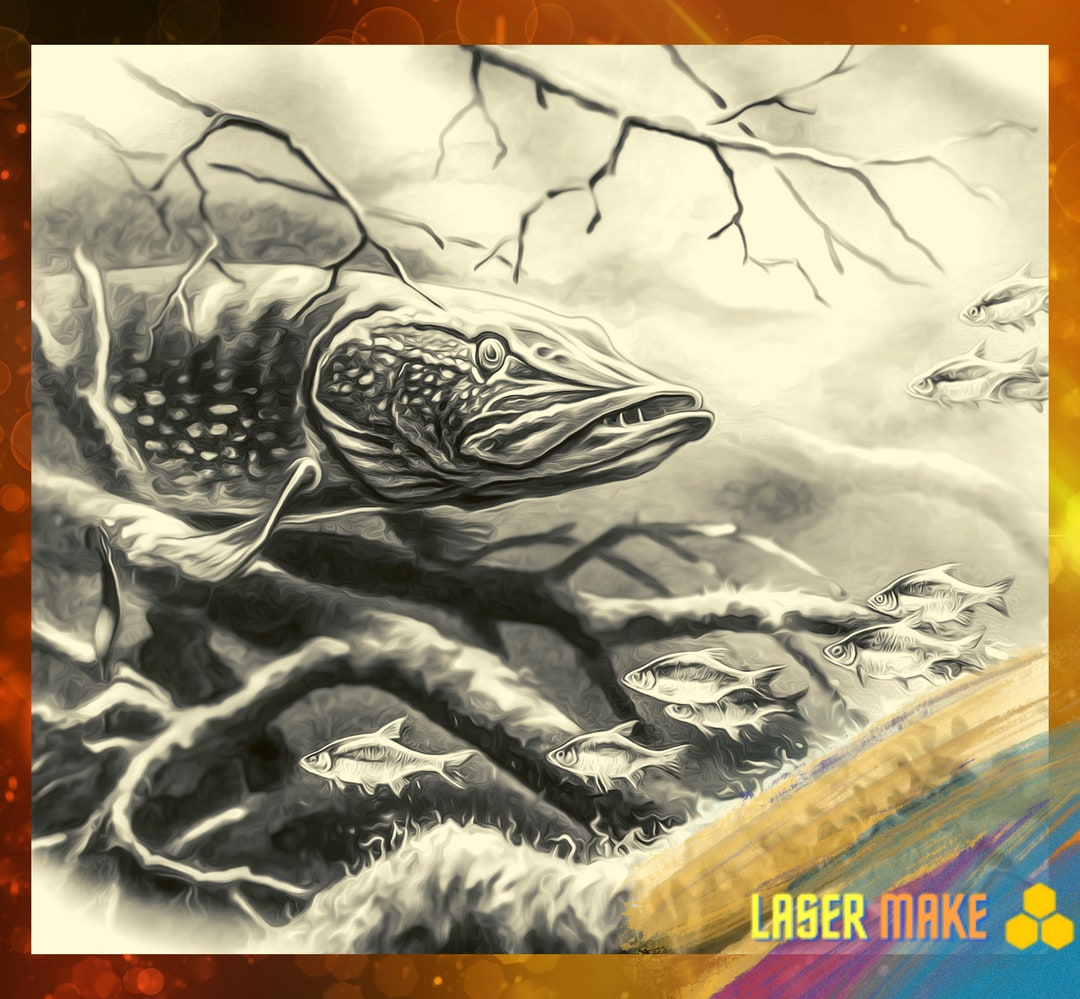 Digital Laser Cut File Fish Laser-ready-file-glowforge Fiber Laser File ...