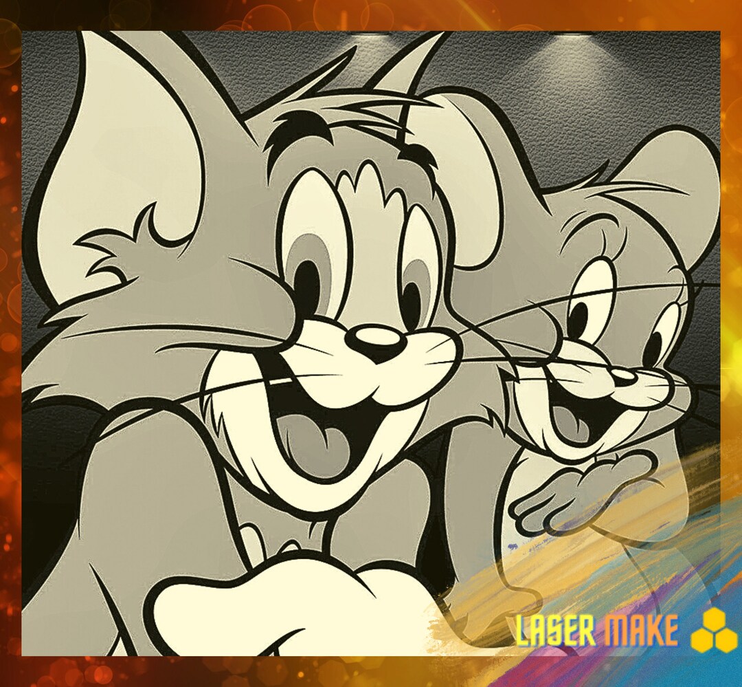 Digital Laser Cut File Tom and Jerry Laser-ready-file-glowforge Fiber ...