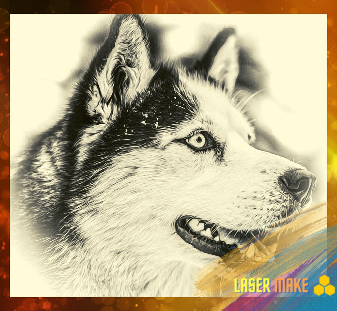 Digital Laser Cut File Husky Laser-ready-file-glowforge Fiber Laser ...