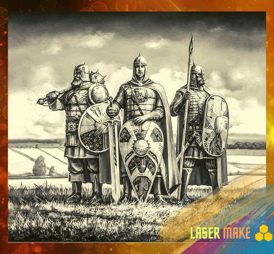 Digital Laser Cut File - Warriors - Laser-ready-file-glowforge - Fiber ...