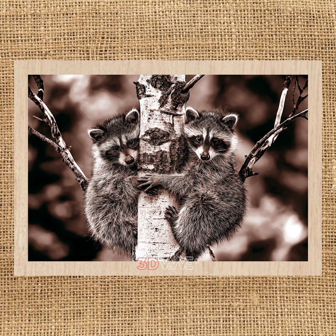 Digital Laser Cut File - RACCOONS- Laser Cut Files for Glowforge ...