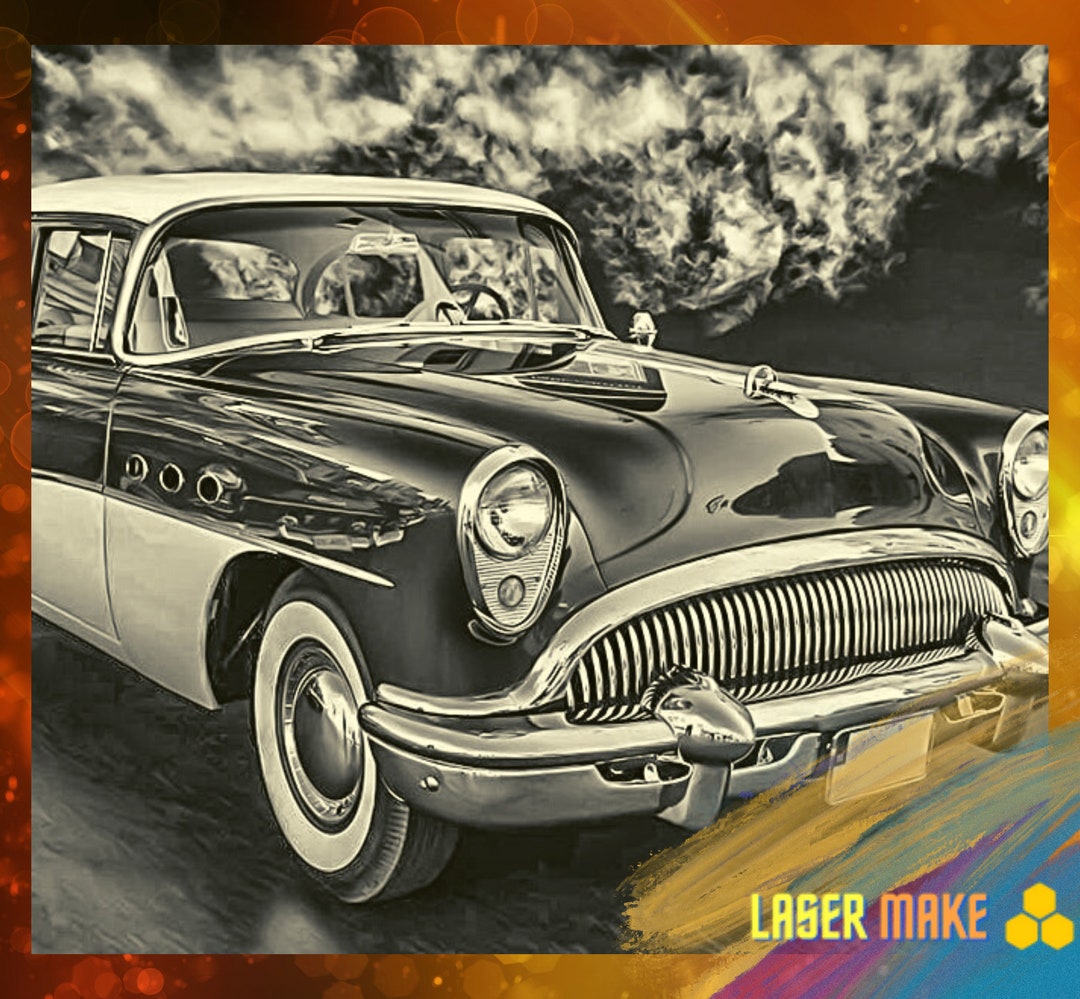 Digital Laser Cut File - Car- Laser-ready-file-glowforge - Fiber Laser ...