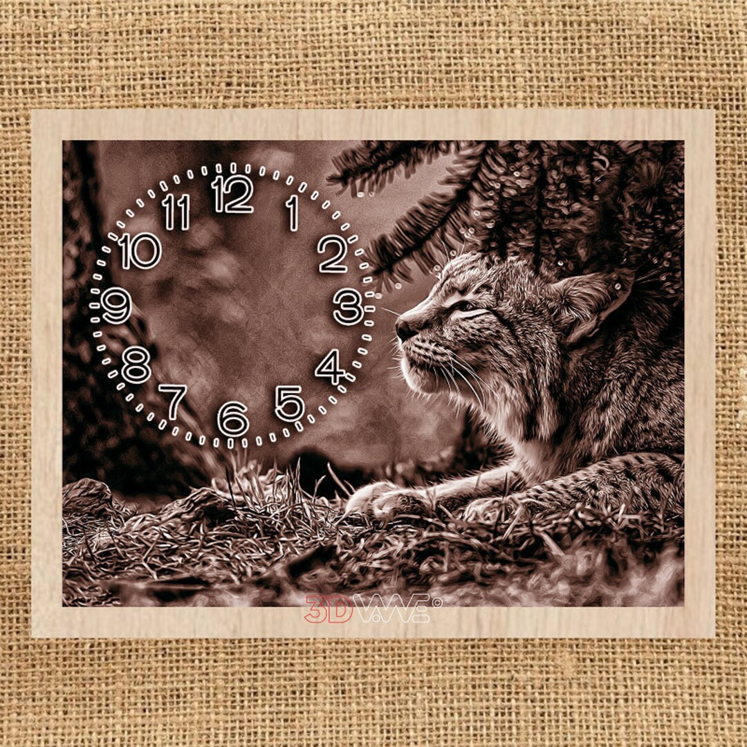 Digital Laser Cut File - Lynx Clock - Laser Cut Files for Glowforge ...