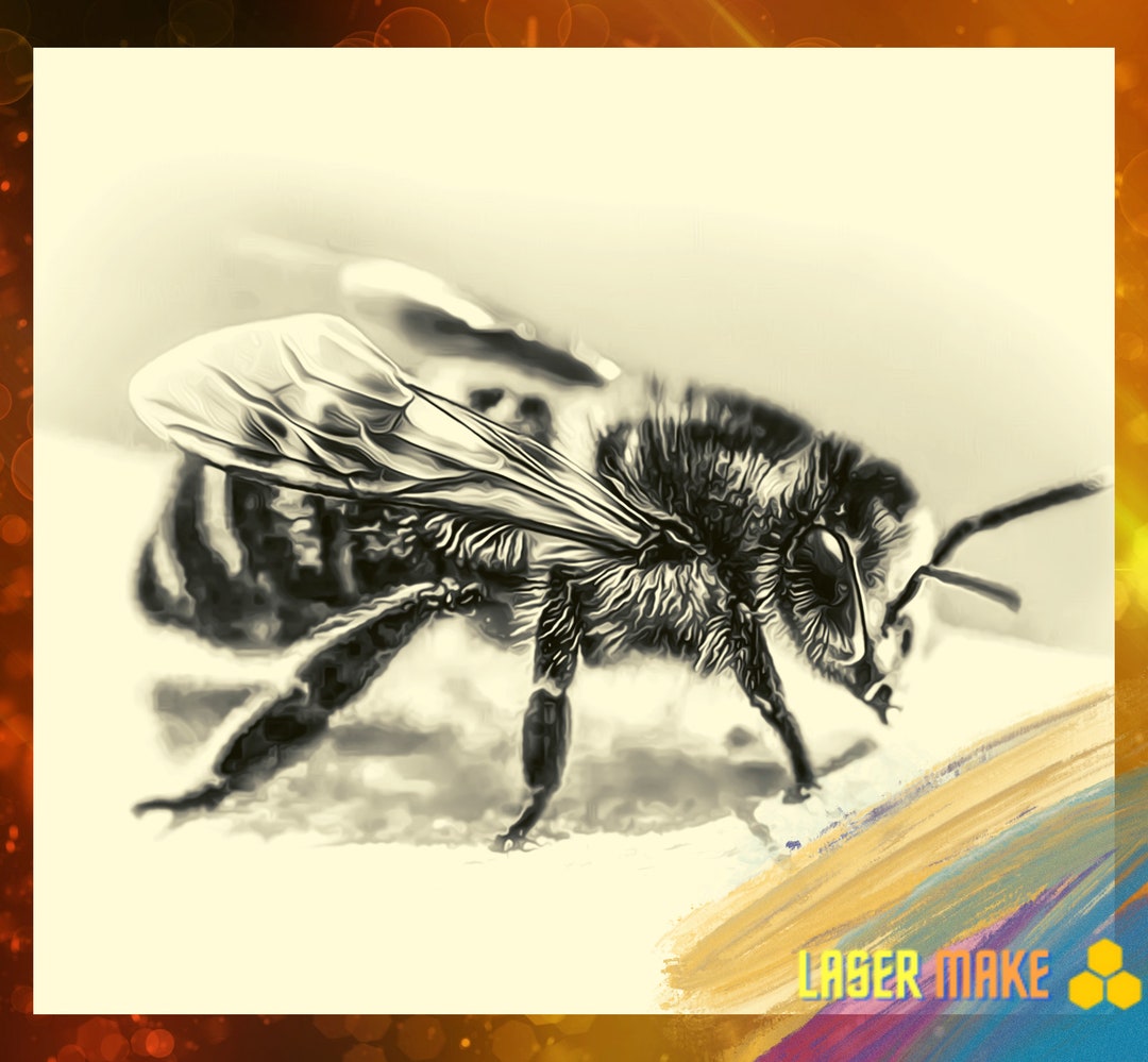 Digital Laser Cut File - Bee - Laser-ready-file-glowforge - Fiber Laser ...