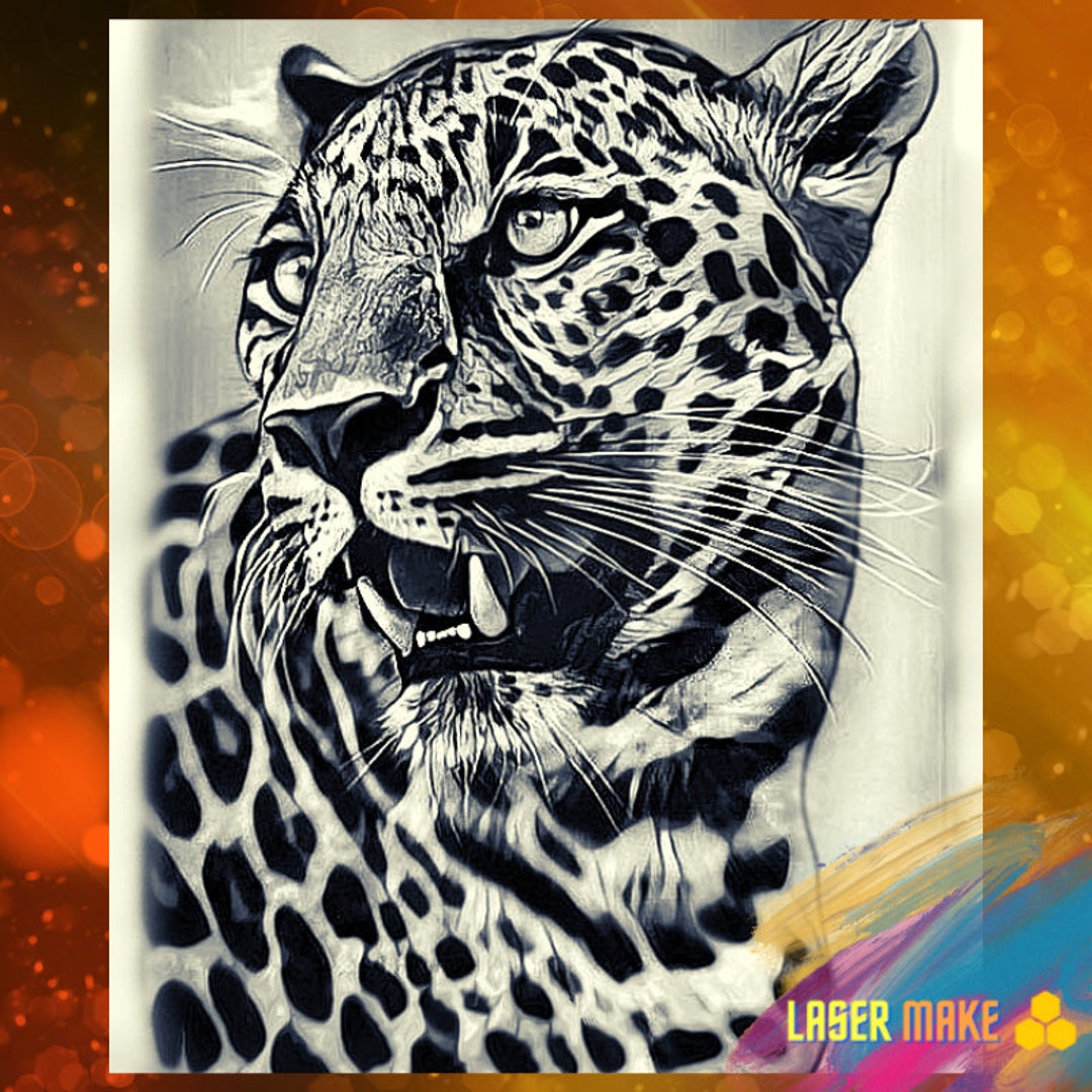 Digital Laser Cut File - Jaguar - Laser-ready-file-glowforge - Fiber ...