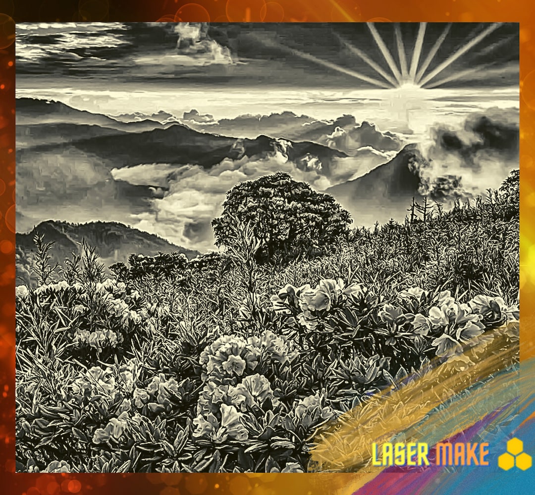 Digital Laser Cut File - Sunrise - Laser-ready-file-glowforge - Fiber ...