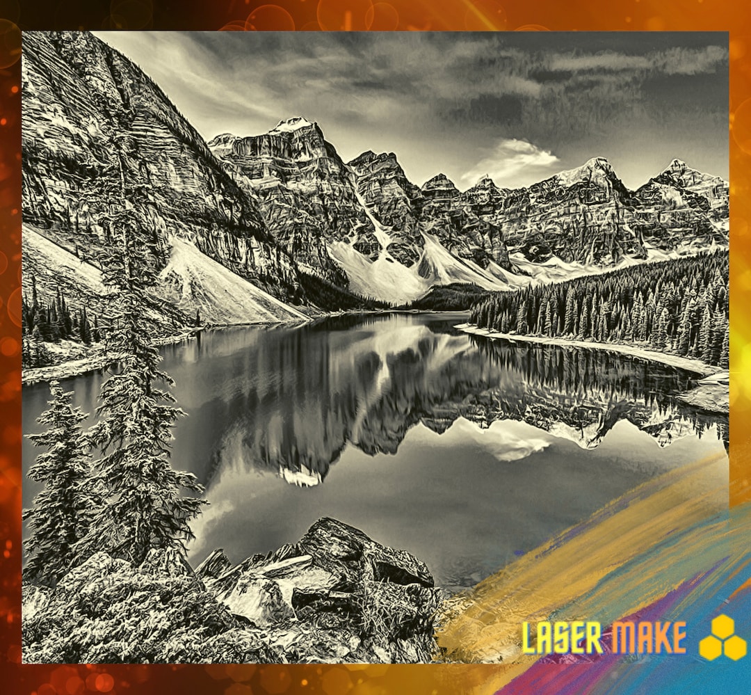 Digital Laser Cut File - Mountain - Laser-ready-file-glowforge - Fiber ...