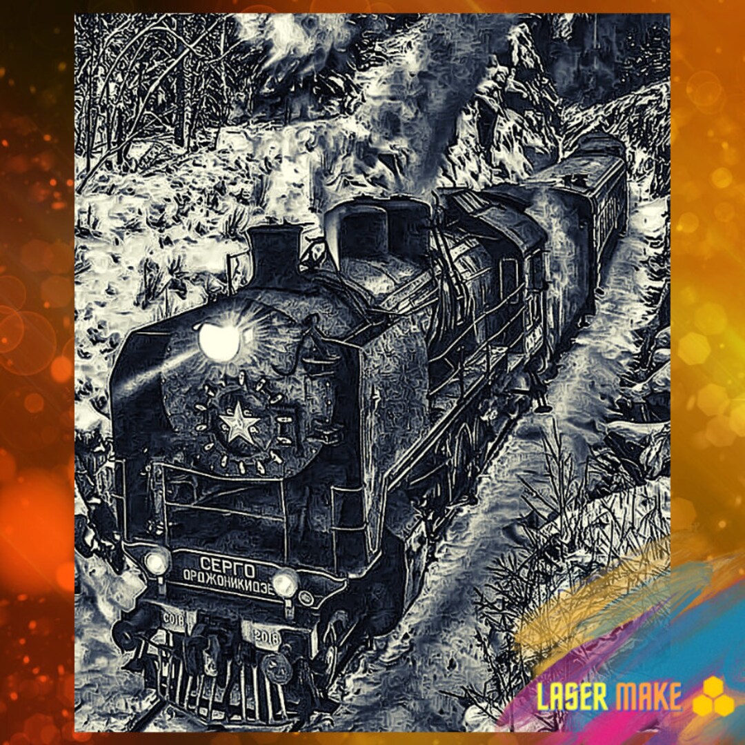 Digital Laser Cut File Train Laser-ready-file-glowforge Fiber Laser ...