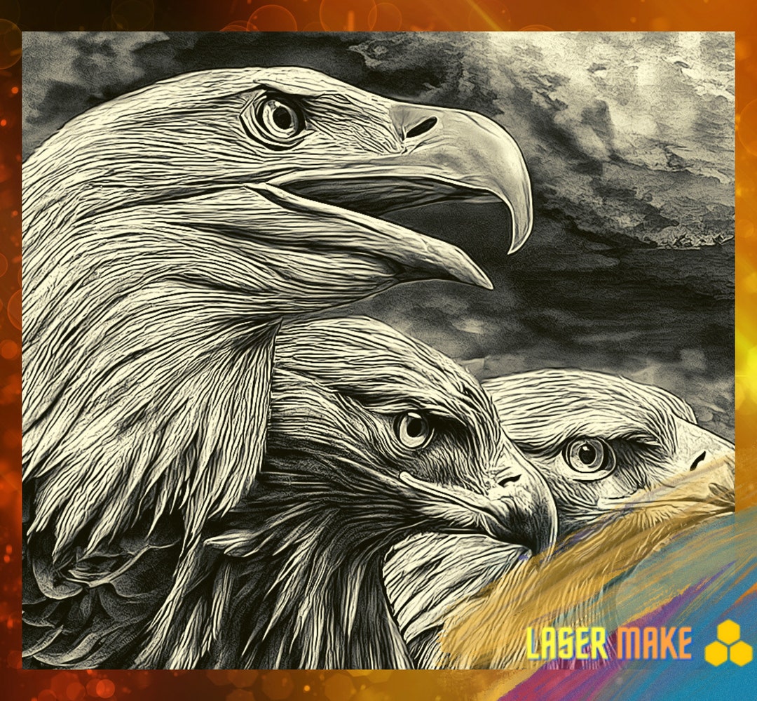 Digital Laser Cut File Eagles Laser-ready-file-glowforge Fiber Laser ...