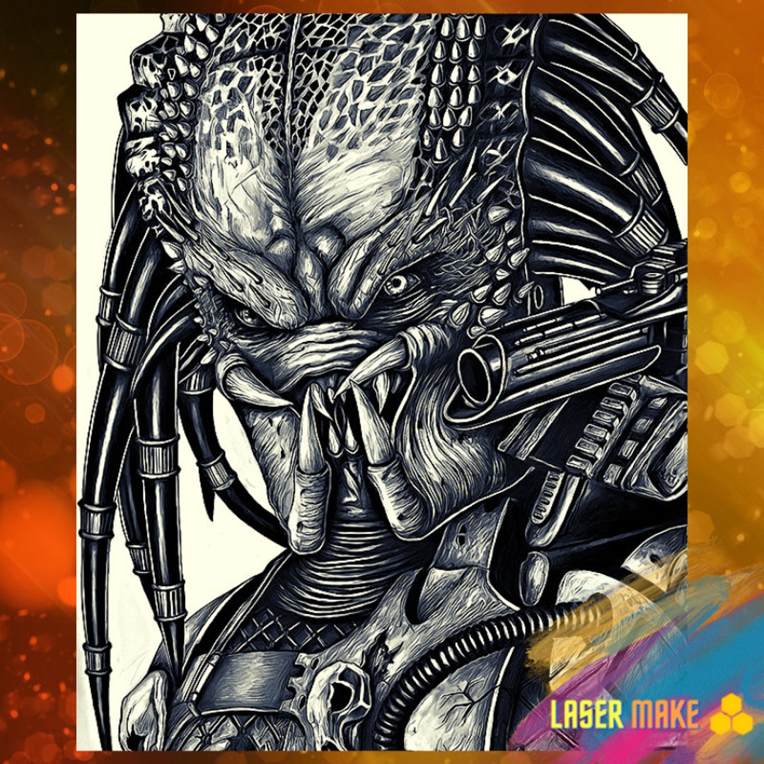 Digital Laser Cut File - Alien - Laser-ready-file-glowforge - Fiber ...