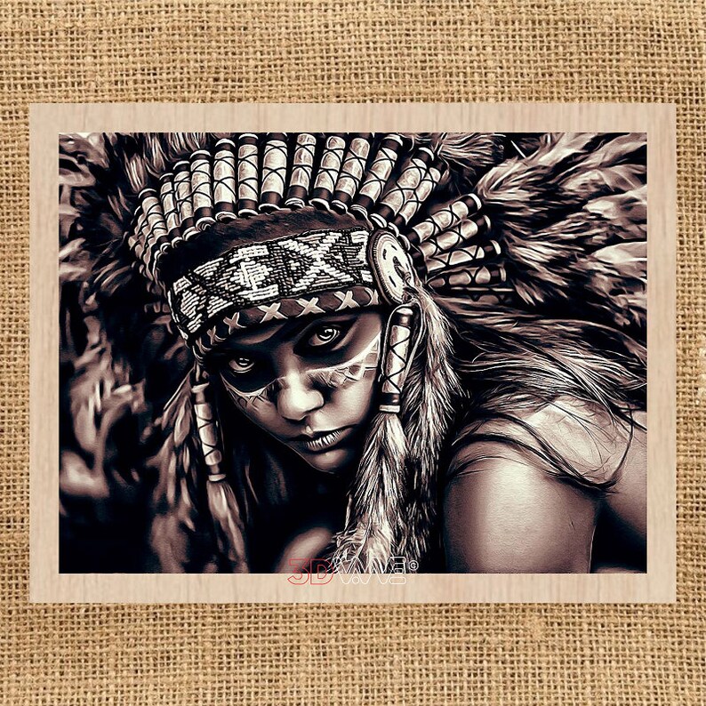Digital Laser Cut File AMERICAN NATIVE Girl Laser Cut - Etsy