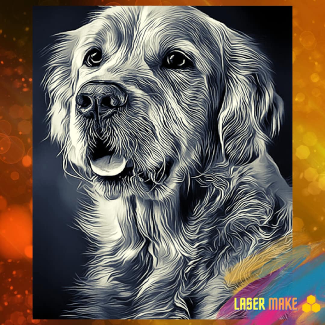 Digital Laser Cut File Dog Laser-ready-file-glowforge Fiber Laser File ...