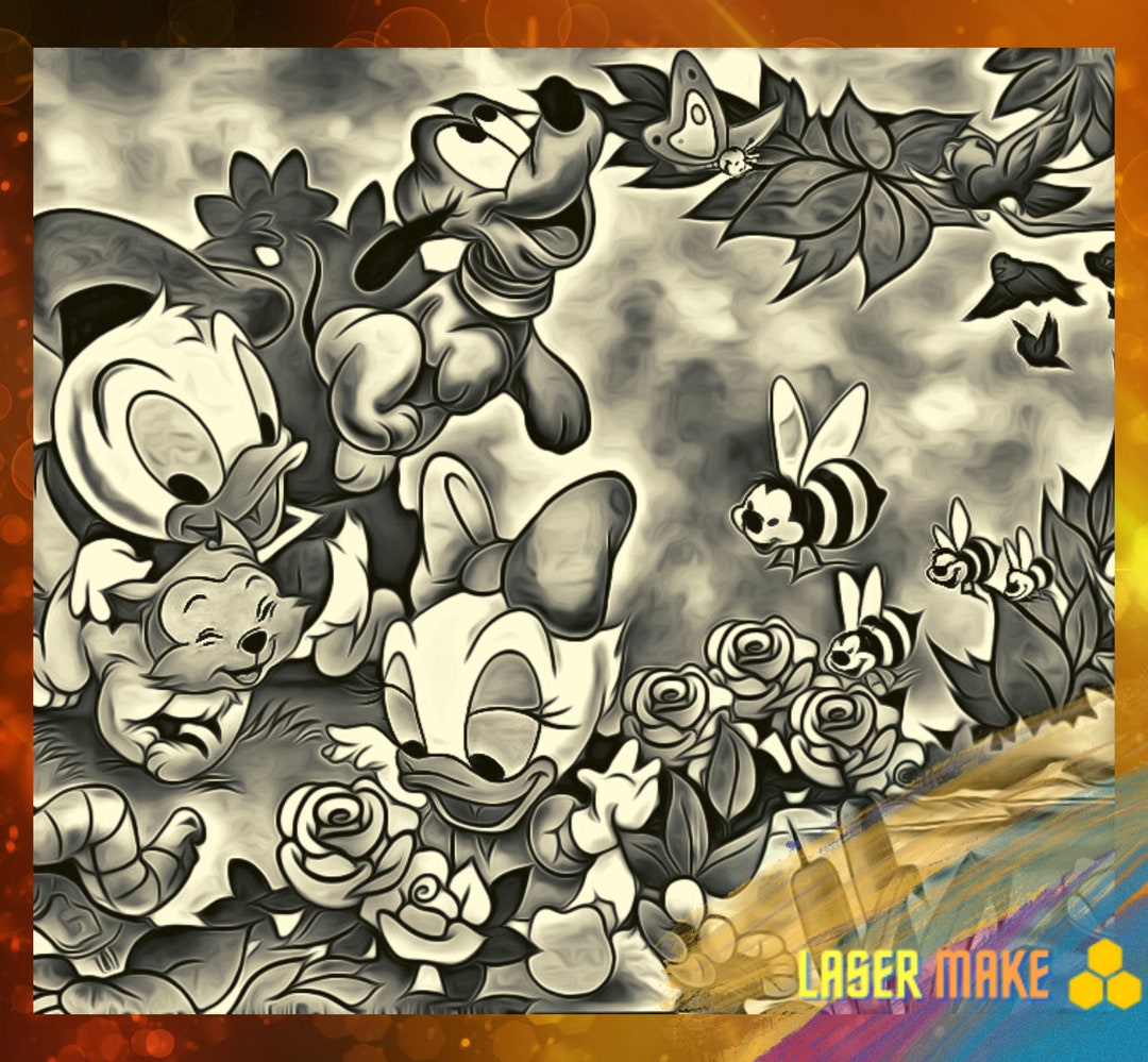 Digital Laser Cut File - Donald Duck's Friends - Laser-ready-file ...
