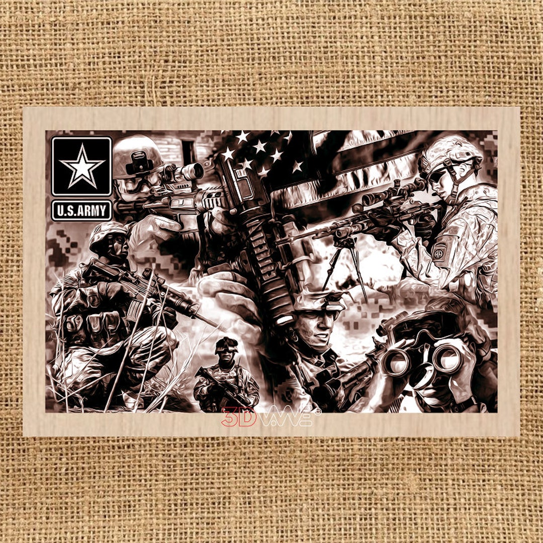 Digital Laser Cut File - AMERICAN ARMY - Laser Cut Files for Glowforge ...