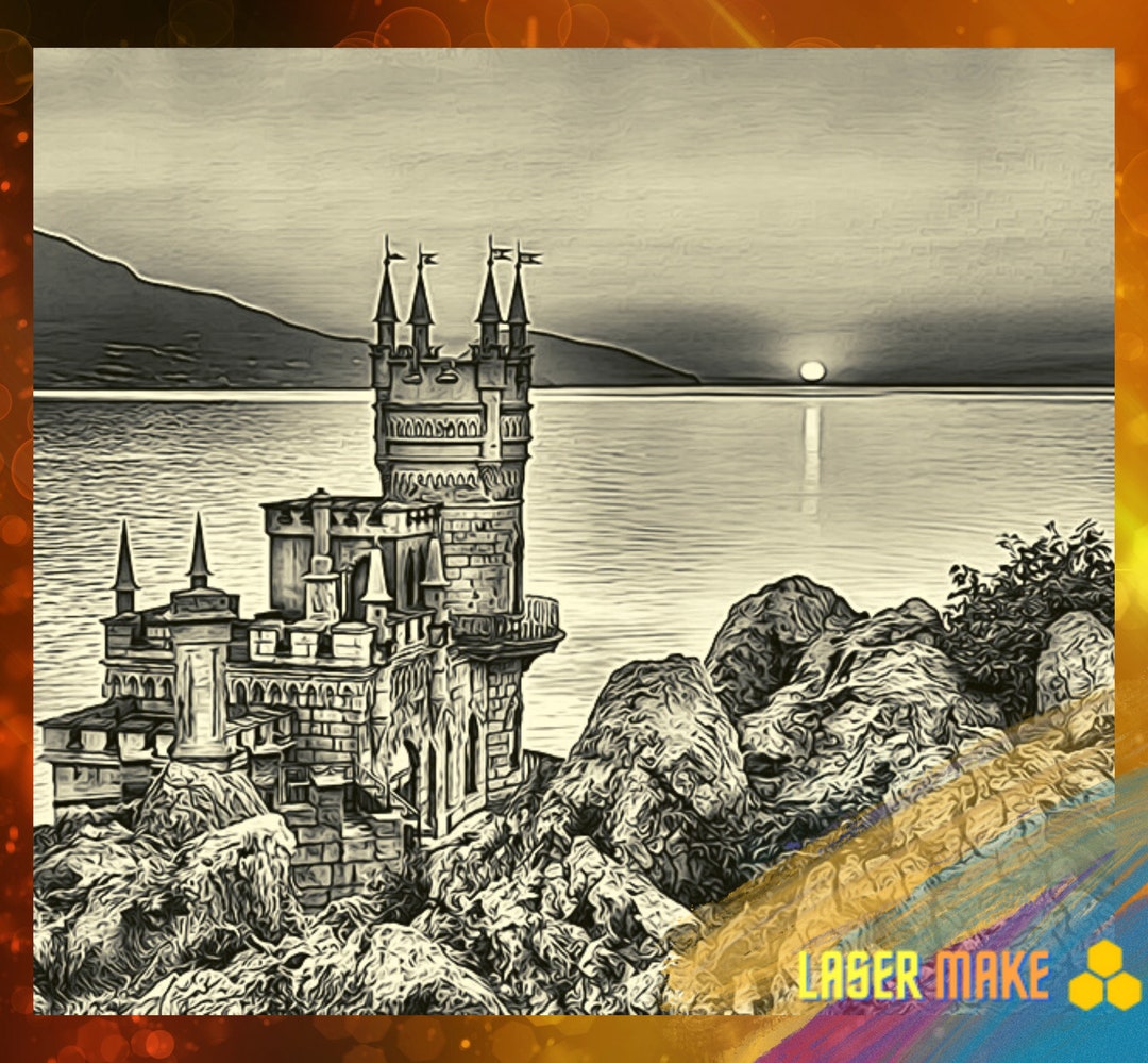 Digital Laser Cut File - Castle - Laser-ready-file-glowforge - Fiber ...