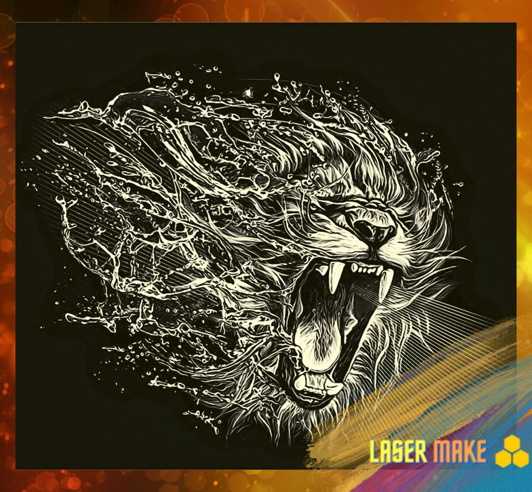 Digital Laser Cut File Lion Laser-ready-file-glowforge Fiber Laser File ...