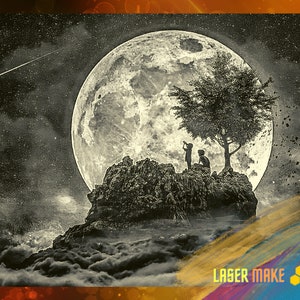 Digital Laser Cut File Moon in Dreams Laser-ready-file-glowforge Fiber ...