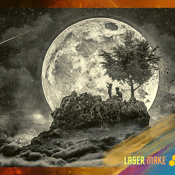 Digital Laser Cut File Moon in Dreams Laser-ready-file-glowforge Fiber ...