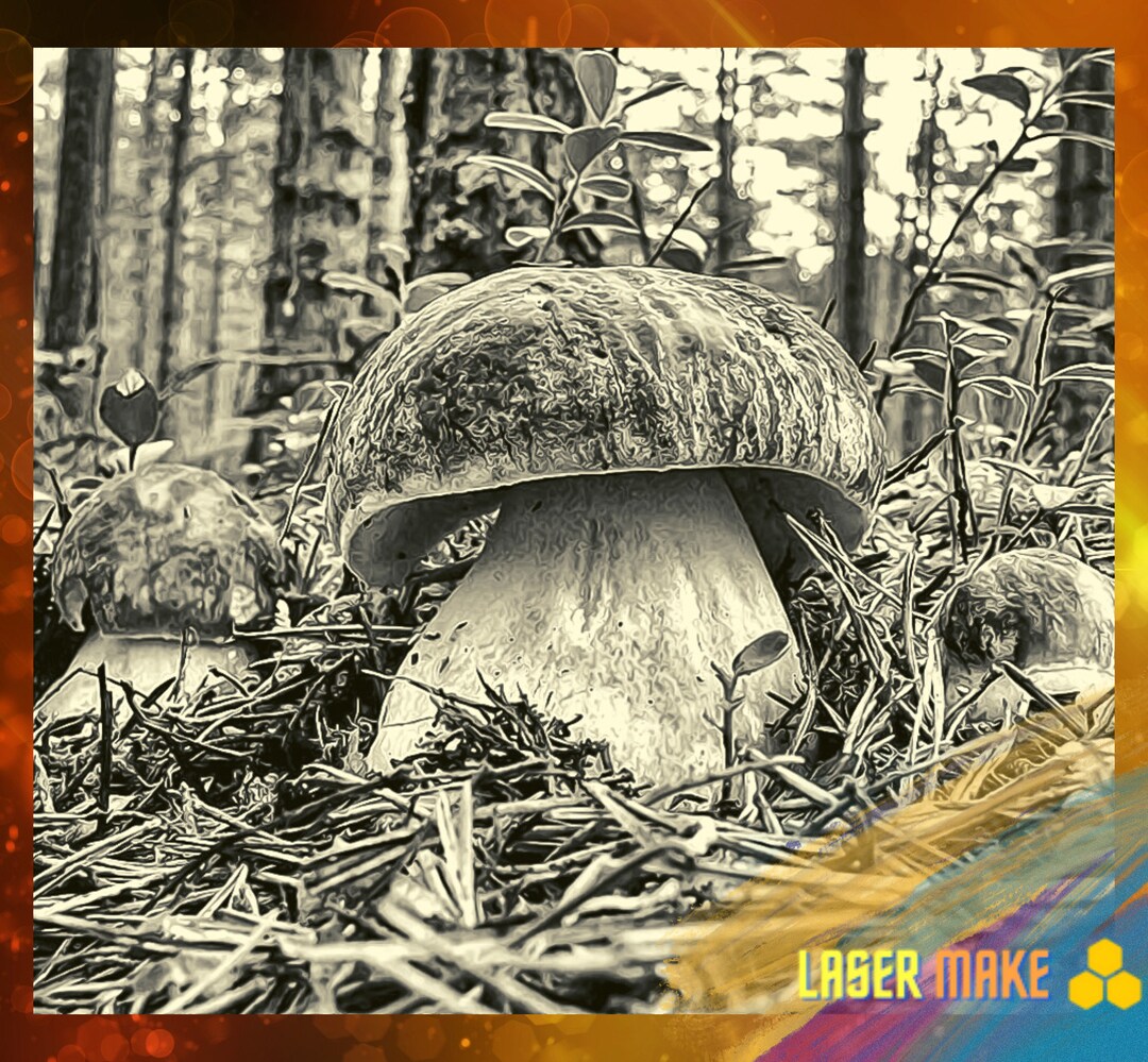 Digital Laser Cut File Mushroom Laser-ready-file-glowforge Fiber Laser ...