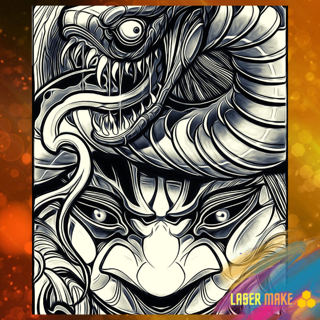 Digital Laser Cut File Dragon Laser-ready-file-glowforge Fiber Laser ...