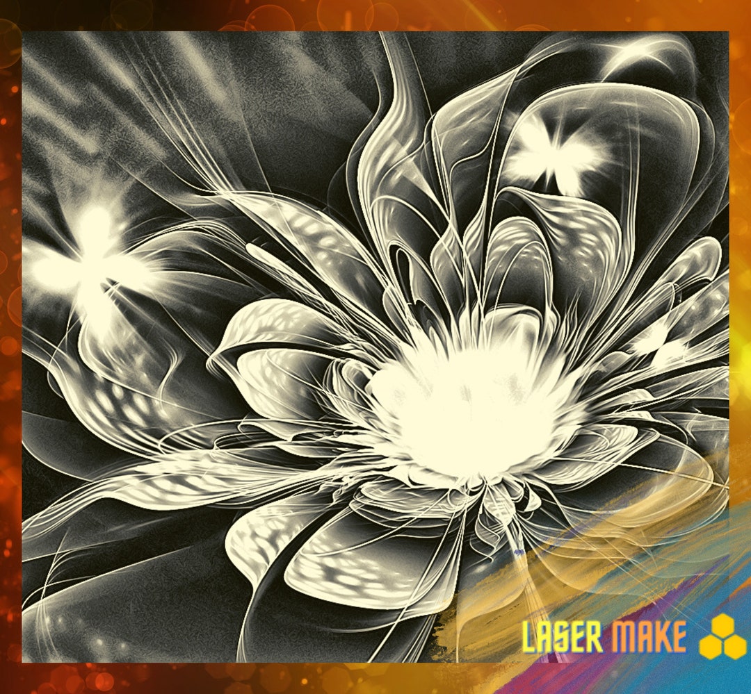 Digital Laser Cut File - Flower - Laser-ready-file-glowforge - Fiber ...