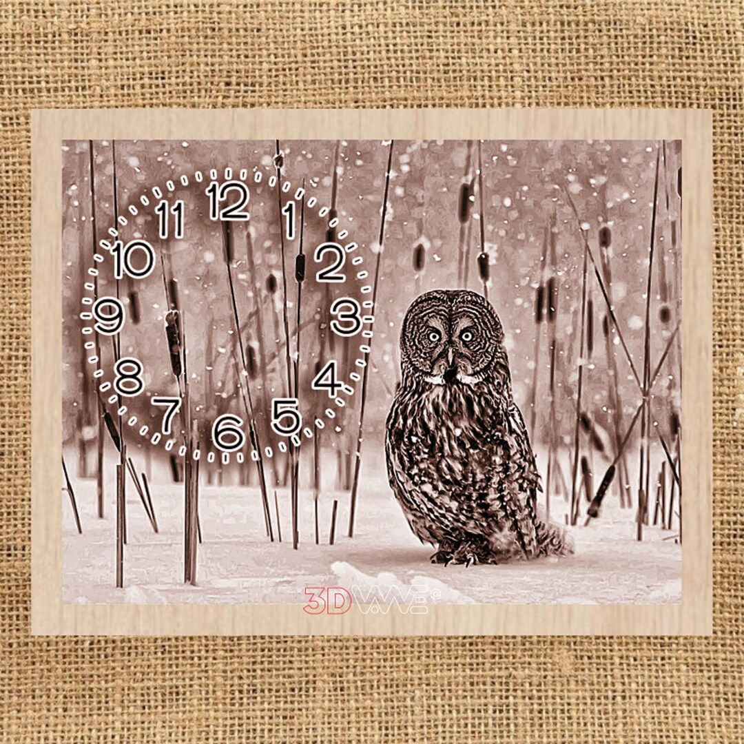 Digital Laser Cut File - Owl Clock - Laser Cut Files for Glowforge ...