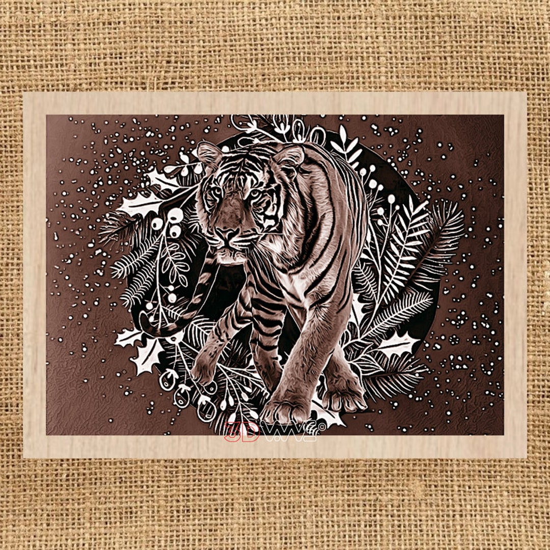 Digital Laser Cut File Tiger Laser Cut Files for Glowforge , Laser ...