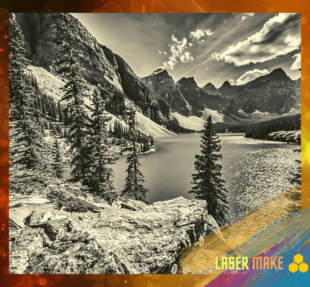 Digital Laser Cut File - Mountain - Laser-ready-file-glowforge - Fiber ...